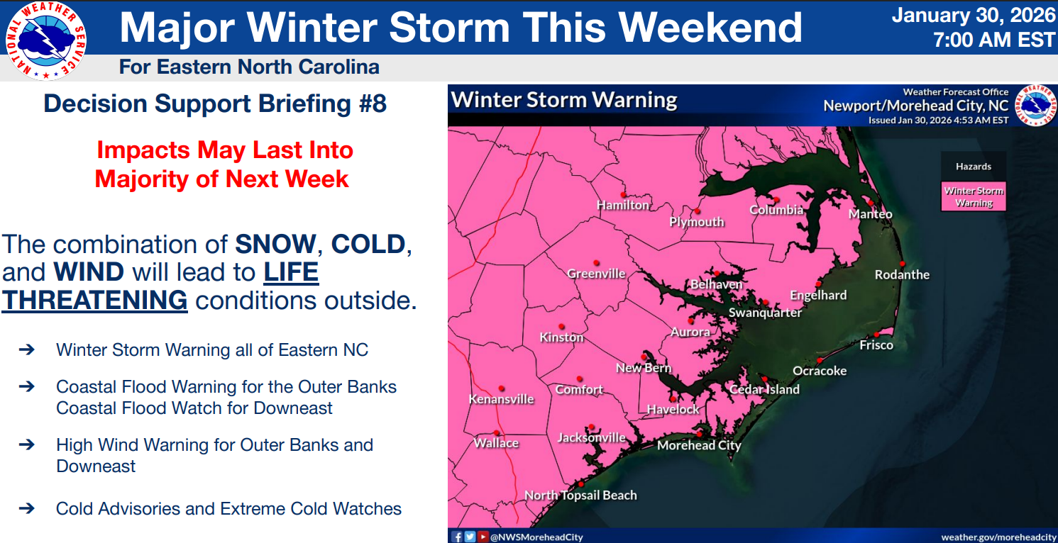 Winter Weather Advisory - NC Coast Host